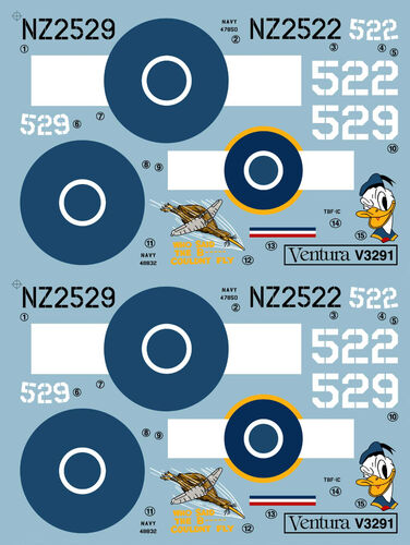 Ventura 3291 Grumman TBF-1 Avengers in RNZAF No.30 and 31 Squadrons (2 schemes)