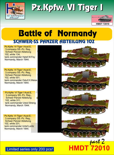 H-Model Decals T72010 Pz.Kpfw.VI Tiger I Battle of Normandy - Schwere SS-Pz. Abt.102 (Part 2)