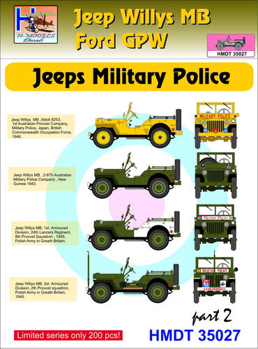 H-Model Decals T35027 Willys Jeep MB/Ford GPW: Military Police (Part 2)