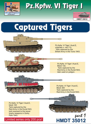 H-Model Decals T35012 Pz.Kpfw.VI Tiger I Captured Tigers (Part 1)