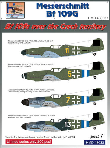 H-Model Decals D48033 Messerschmitt Bf-109 G-10 Over the Czech Territory (Part 1)