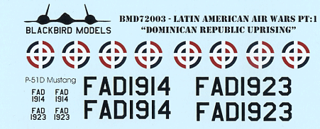 Blackbird Models D72003 Dominican Republic Uprising P-51 D Decals