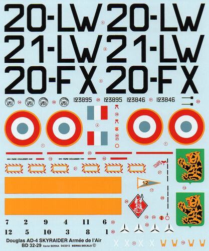 Berna Decals 32029 Douglas AD-4 Skyraider in French Service