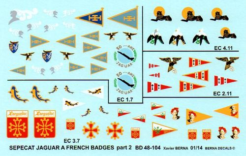 Berna Decals 48104 Badges for French Sepecat Jaguar A / E Part 2