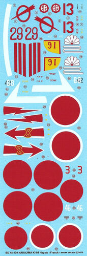 Berna Decals 48139 Nakajima Ki-84 Hayate Decals (7 schemes).