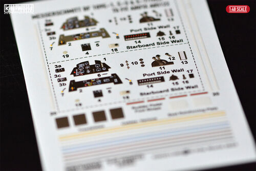 Kits World 3D1481076 Messerschmitt Bf-109 E-1/3/7 Interior Detail Set (for Airfix 05122 kit)