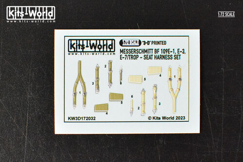 Kits World 3D172032 Messerschmitt Bf-109 E-1/3/7/TROP Seat Belt Set