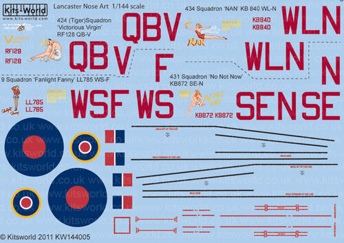 Kits World 144005 Avro Lancaster B.I/III/X Decal Sheet