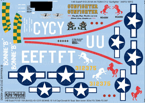 Kits World 148090 North American P-51 B/D ('BONNIE 'B' II / 'Gunfighter')