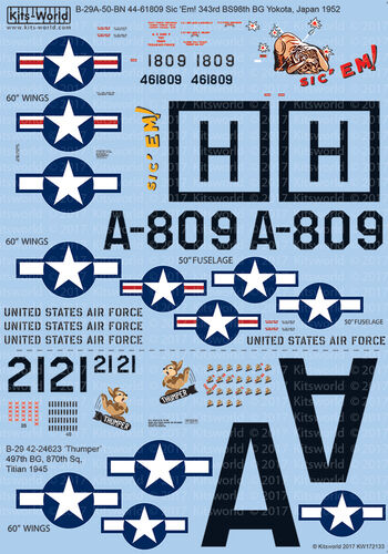Kits World 172133 Boeing B-29 A Superfortress ('Thumper' and 'Sic em!')