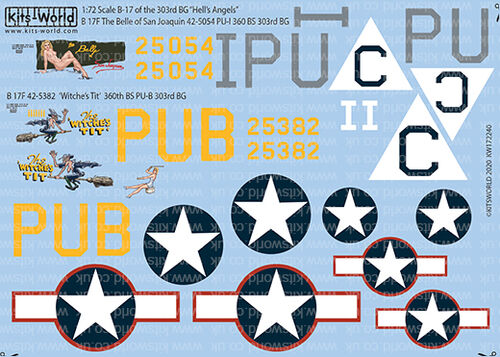 Kits World 172240 Boeing B-17 F Flying Fortress ('Hell's Angels' and 'Witche's Tit')