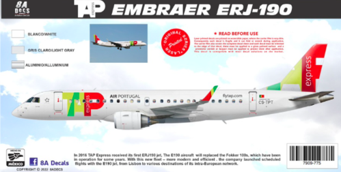 8aDecs 7909-775-144 Tap Express ERJ-190