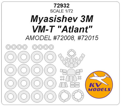 KV Models 72932 Myasishev 3M / VM-T "Atlant"(AMODEL #72008, #72015) + wheels masks