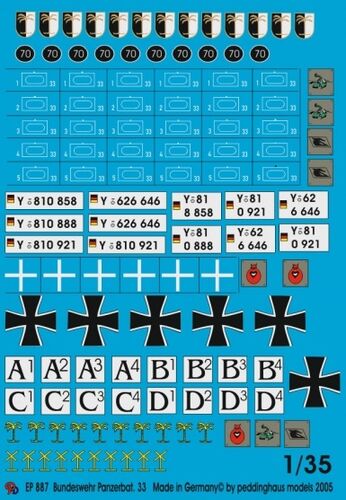 Peddinghaus-Decals 0887 Bundeswehr Tank Battalion No. 33