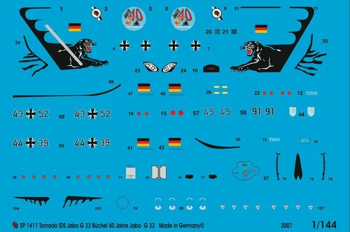 Peddinghaus-Decals 1411 Tornado IDS Jabo G33 Büchel 40. Years JABO G 33, Tiger Meet AG 51