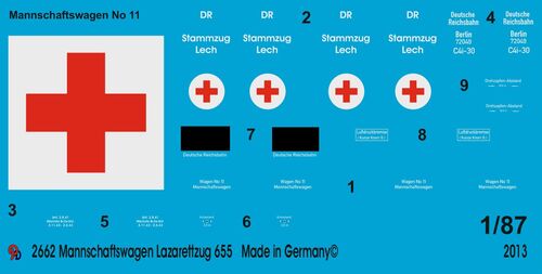 Peddinghaus-Decals 2662 Crew Wagon Of The Ambulance Train 655, White Label