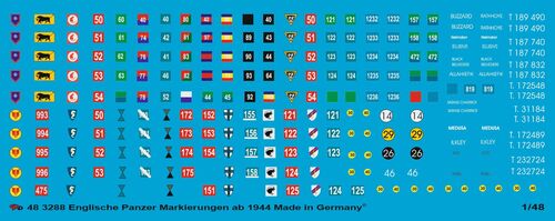Peddinghaus-Decals 3288 English Tank Unit Markings From 1944