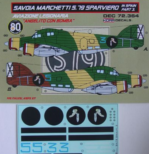 Kora Models Dec72364 Decals SM.79 Sparviero in Spain Vol.3