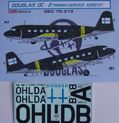 Kora Models Dec72313 Douglas DC-2 Finnish Aero OY
