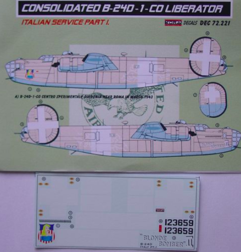 Kora Models Dec72221 Consolidated B-24D Italian I