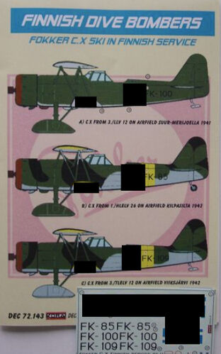 Kora Models Dec72143 Fokker C.X ski - Finnish A.F.