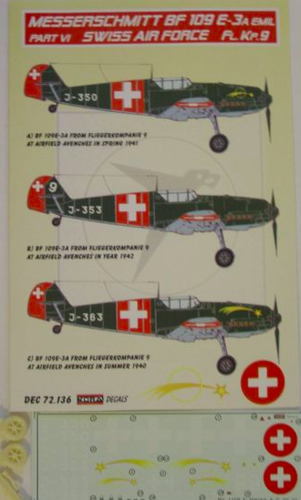 Kora Models Dec72136 Bf 109E-3 Swiss part VI.