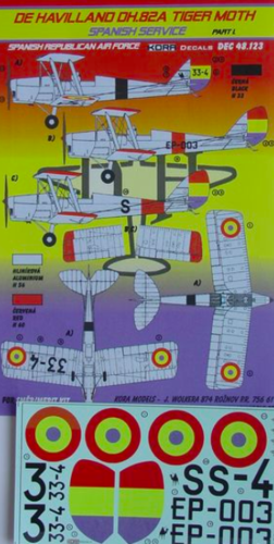 Kora Models Dec48123 De Havilland DH.82 Tig.Moth Spanish I Republican