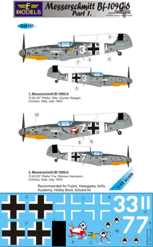 LF Models C48157 Messerschmitt Bf 109G-6 Comiso cartoon part 1.
