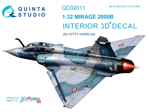 Quinta Studio QD32011 Mirage 2000B 3D-Printed & coloured Interior on decal paper