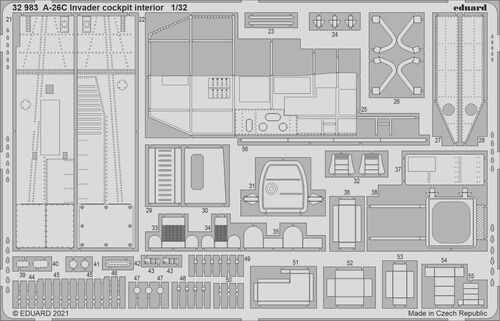 Eduard 32983 A-26C Invader cockpit interior HOBBY BOSS