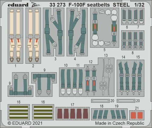 DISCONTINUED Eduard 33273 F-100F seatbelts STEEL TRUMPETER