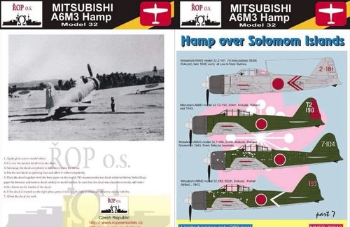 Ropos Models MNFDL72012 Mitsubishi A6M3 Hamp Model 32 - Hamp over Salomom Islands