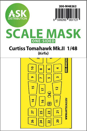 Art Scale Kit M48262 Curtiss Tomahawk Mk.II One-Sided Express Fit Mask (For Airfix)