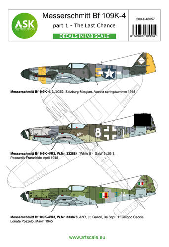 Art Scale Kit D48057 Messerschmitt Bf-109 K-4 Part 1 - "The last chance", captured birds.