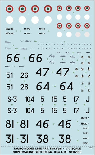 TAURO MODEL 72-584 Supermarine Spitfire Mk. IX in Italian Service