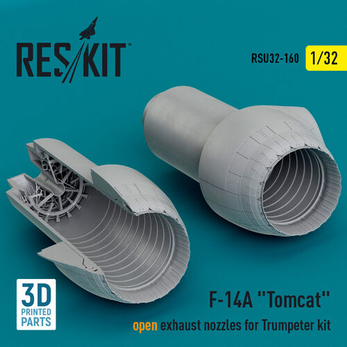 DISCONTINUED RES/KIT U32-0160 F-14A 'Tomcat' Open Exhaust Nozzles For Trumpeter Kit (3D Printed)