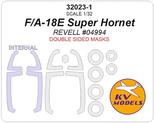 KV Models 32023-1 F/A-18E Super Hornet (Double-Sided) And Wheels Masks