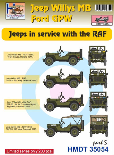 Art Scale Kit HMDT35054 Jeep Willys MB Ford GPW - Jeeps In Service With The RAF