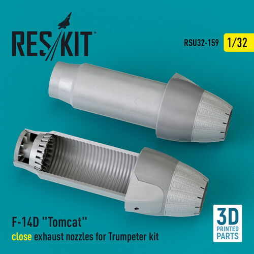 DISCONTINUED RES/KIT U32-0159 F-14D 'Tomcat' Close Exhaust Nozzles For Trumpeter Kit (3D Printed)