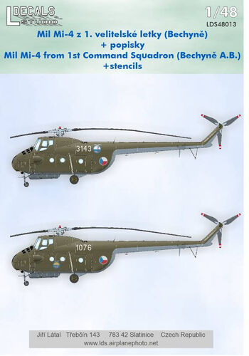 L Decals Studio 48013 Mil Mi-4 - 1st Command Squadron Bechyne Air Base