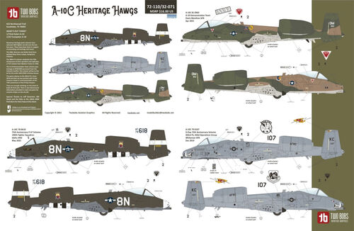 Two Bobs 72110 Fairchild A-10 C - Heritage Hawgs Decals