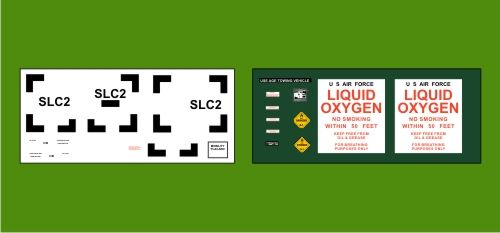 Aircraft In Miniature Ltd GED48013 Decals for the USAF Liquid Oxygen (LOX) Cart kit.
