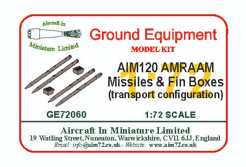 Aircraft In Miniature Ltd GE72060 AIM-120 AMRAAM Missiles and Fin Boxes Accessory - Set for Transport Configuration