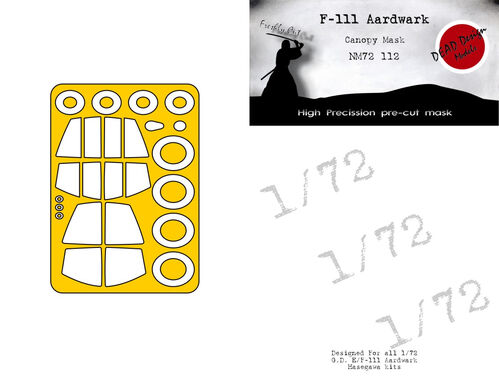 DEAD Design Models NM72112 General Dynamics F-111 Aardwark - Canopy Mask (for Hasegawa kits)