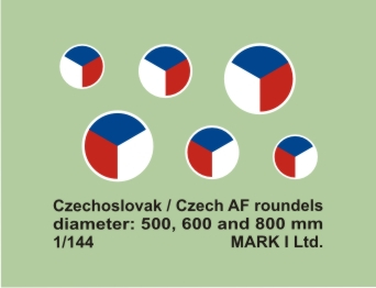 Mark I Decals DMK14410 Czechoslovak/CzAF Roundels - Blue Outline (2 sheets)