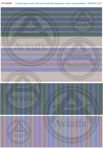 Aviattic ATT14408 5 colour upper and lower 'bolt' and 'joined bolt' Lozenge (inc.interior reversed pattern)