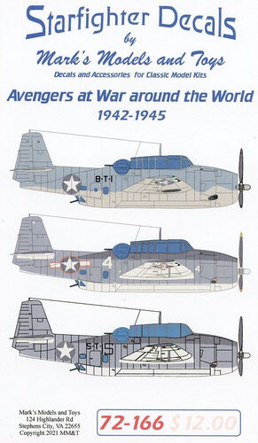 Starfighter Decals 72166 TBF-1 Avengers Decals