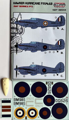 Kora Models NDT32044 Hawker Hurricane P.R.Mk.IIB (RAF Service Pt.1) (For FLY, Revell)