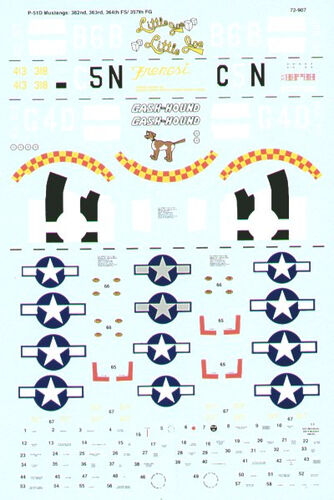 Microscale 72907 North American P-51 D Mustangs 357 FG (3 schemes)
