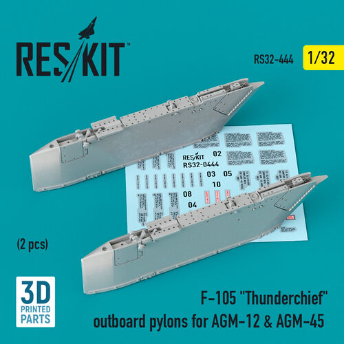 RES/KIT 32-0444 F-105 "Thunderchief" Outboard AGM-12 And AGM-45 Pylons (2 pcs)